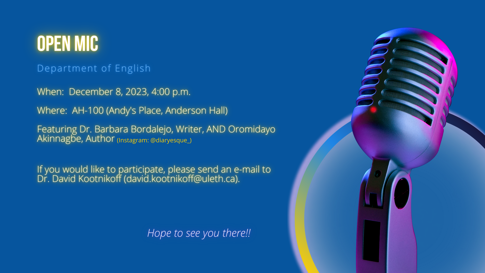 Open Mic - Department of English | Notice Board